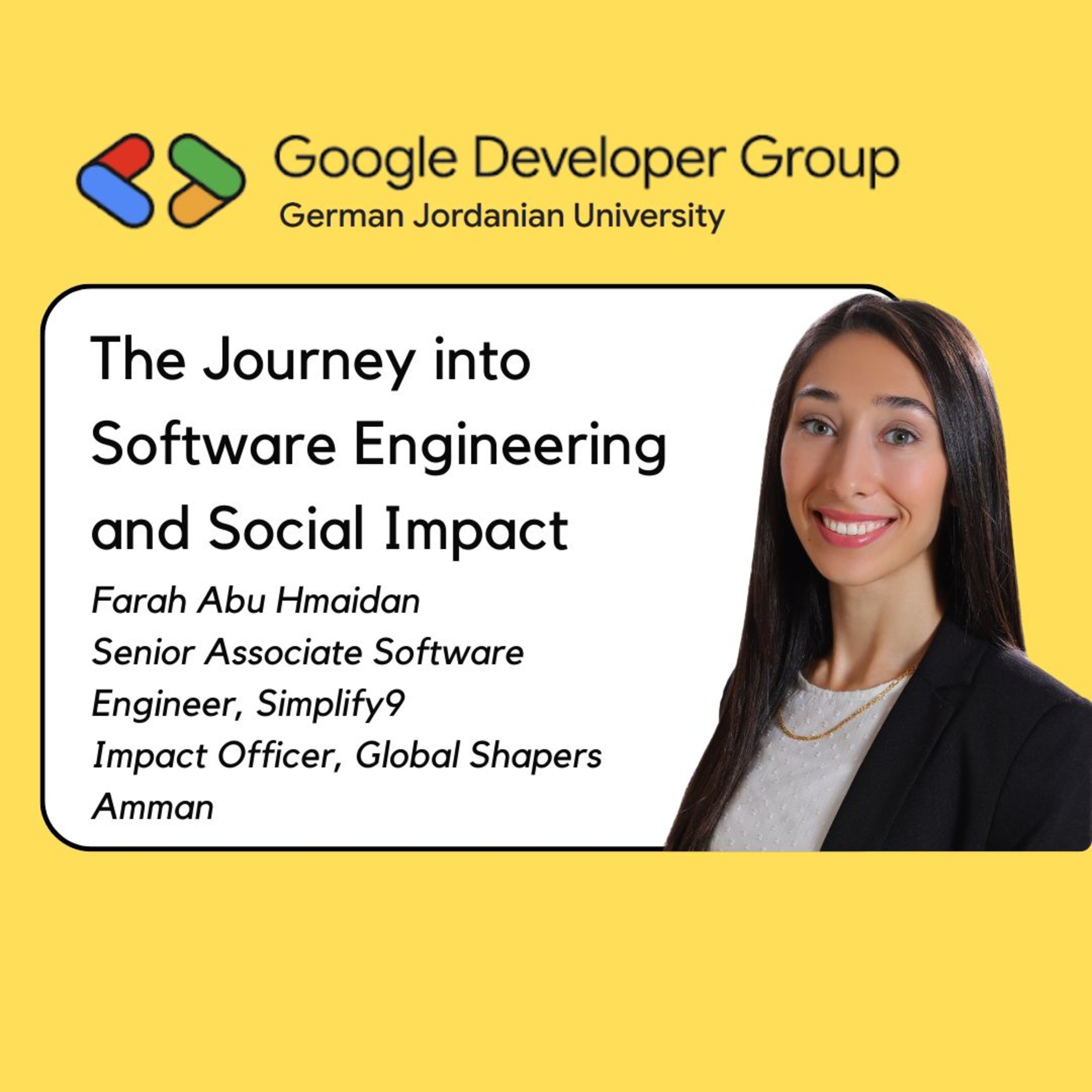 See The Journey into Software Engineering and Social Impact at Google Developer Groups GDG on ...
